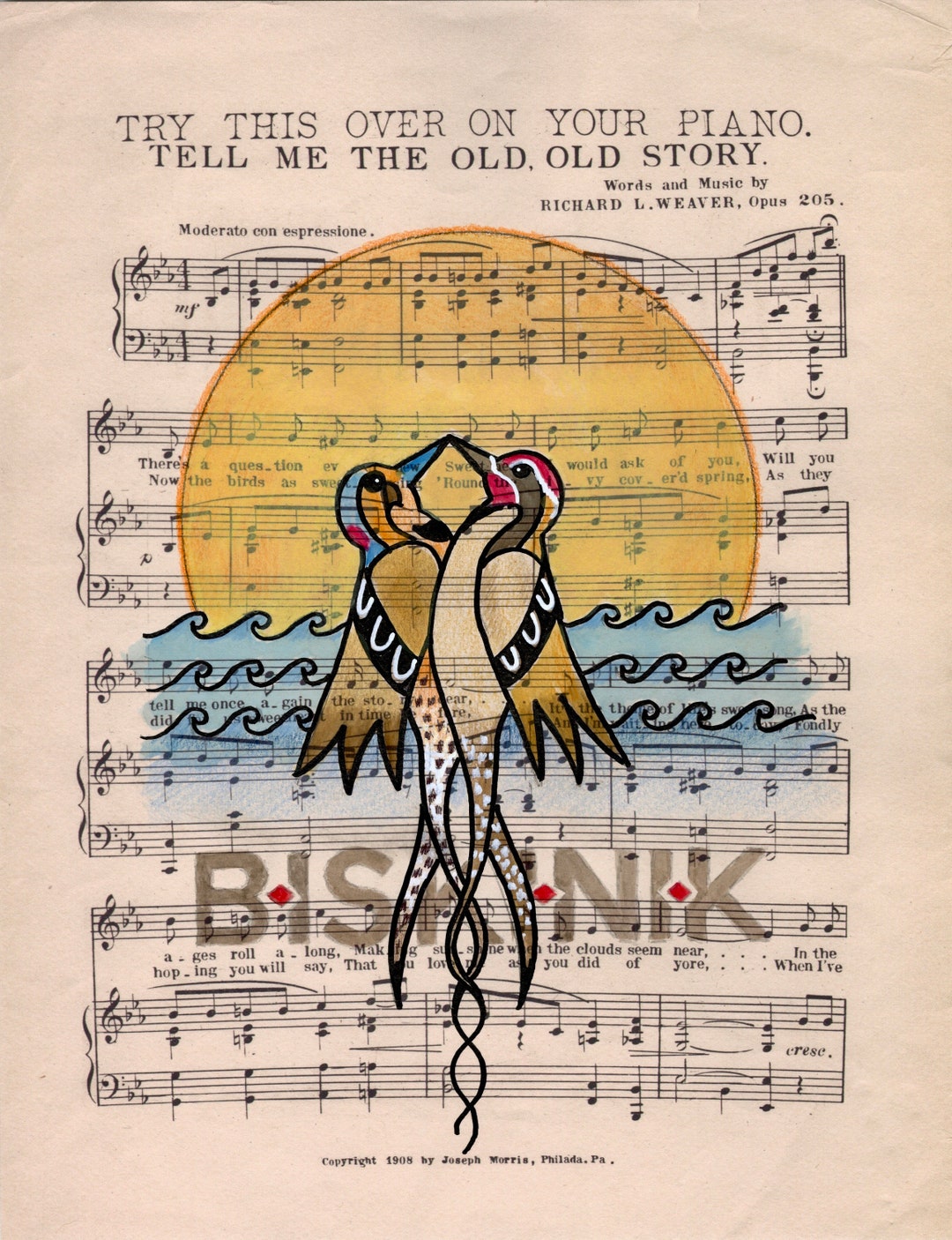 BISKINIK - CHOCTAW Legend Bird Ledger Art- the Sapsucker and the ...