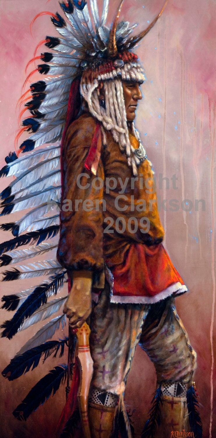 Sees CROW SPEAKING - native american, indian, warrior, war shirt, coup ...