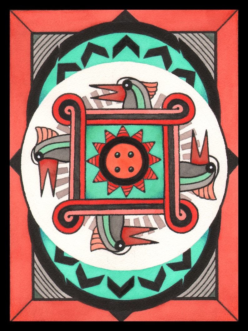 CHOCTAW ART Holy Number Four Choctaw Legend Native American - Etsy