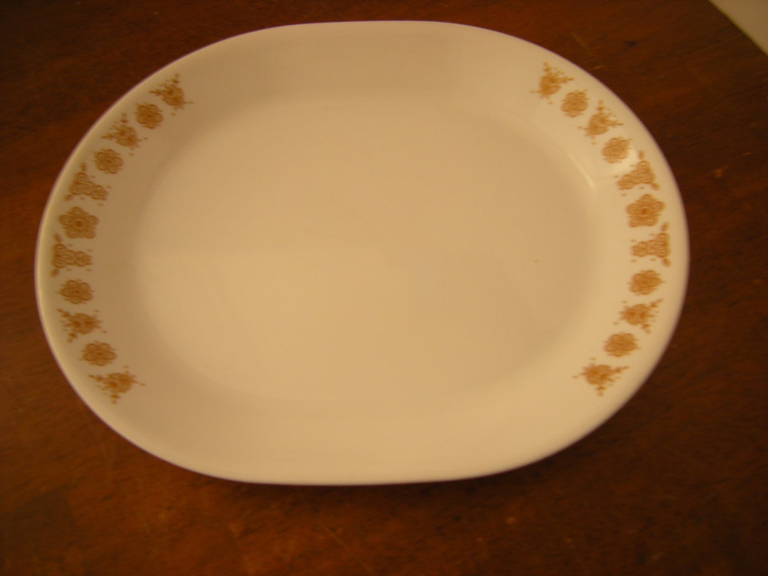 Vtge Corelle Platter-corelle Tray-gold Butterfly Pattern-oblong ...