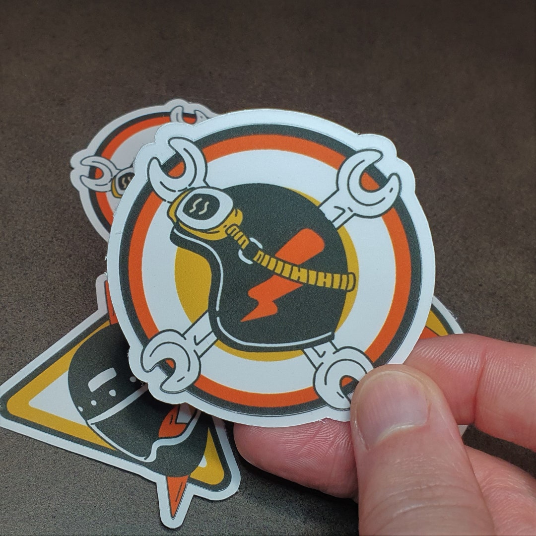 Retro Motorcycle Helmet, Die-cut, 3-sticker Pack With a Satin Finish - Etsy