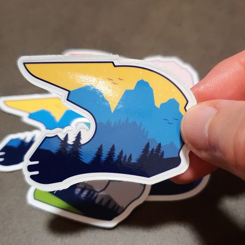 5 MX Motorcycle Helmet Stickers Mini Stickers With Landscape - Etsy
