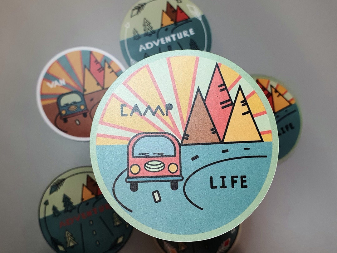 Camping, Adventure, Van Life Sticker Set, Die-cut 5-pieces - Etsy