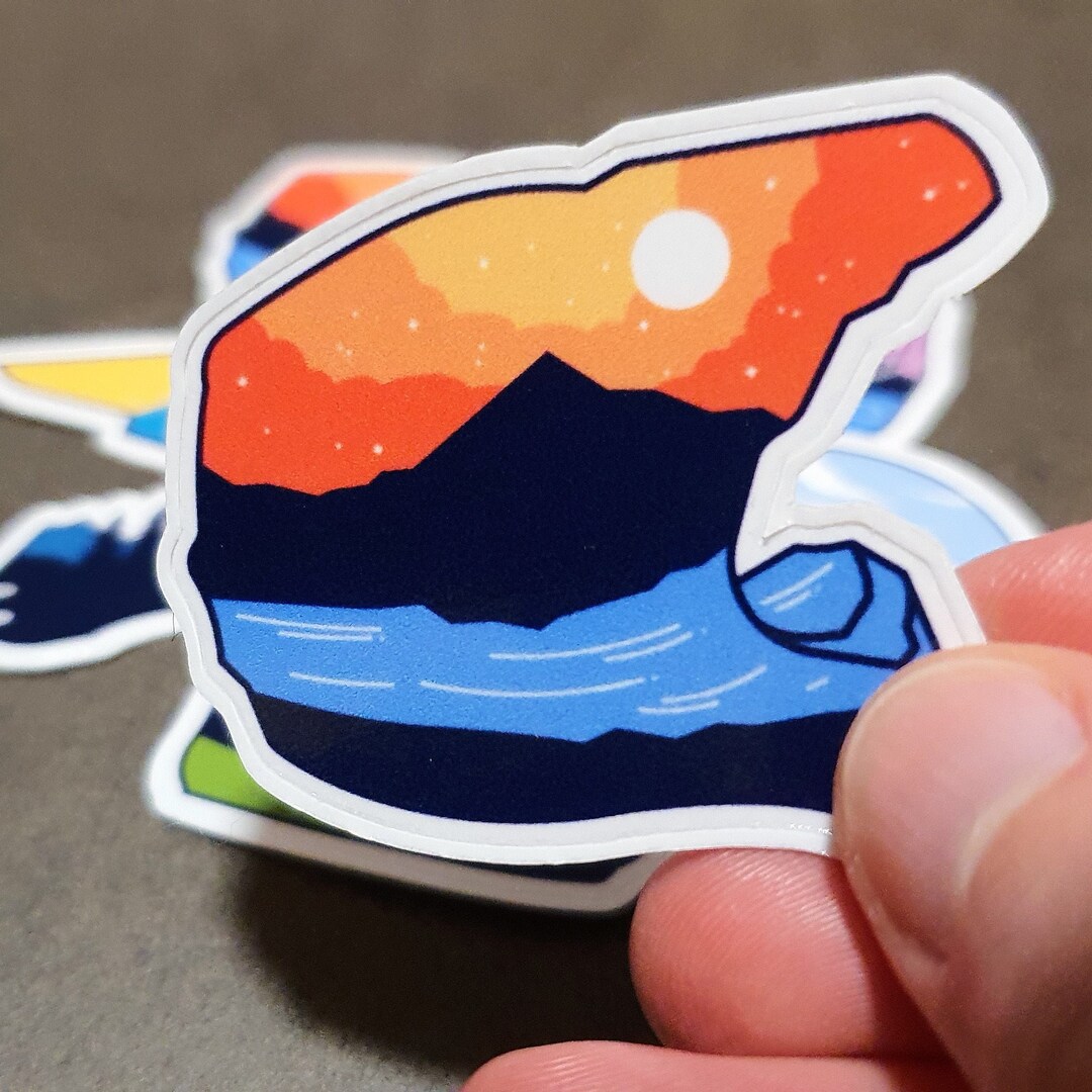 5 MX Motorcycle Helmet Stickers, Mini Stickers With Landscape Image, 5 ...