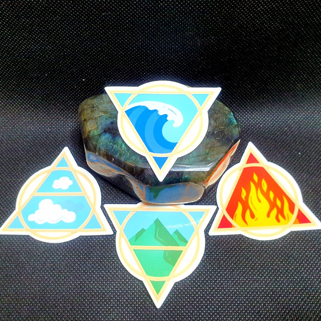 Four Elements Stickers, Earth, Wind, Water, Fire Stickers, Mother ...