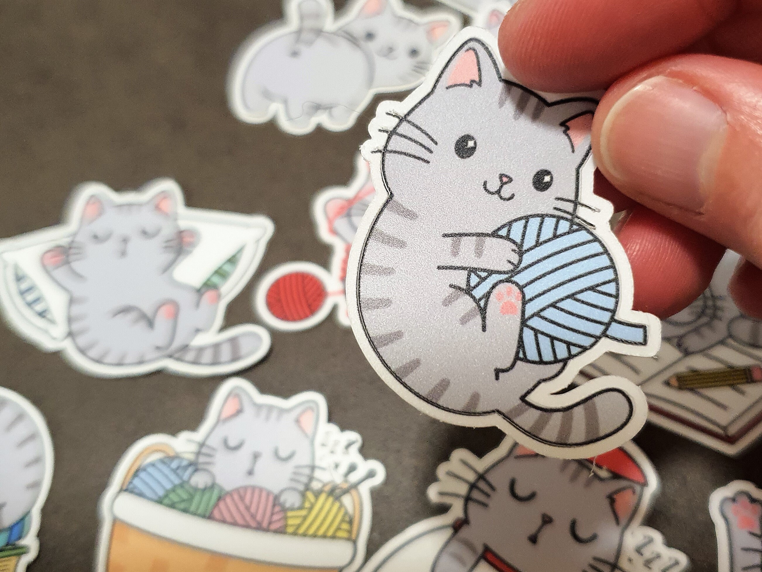 Funny Grey Cat 15-piece sticker pack Cute Grey Kittens | Etsy