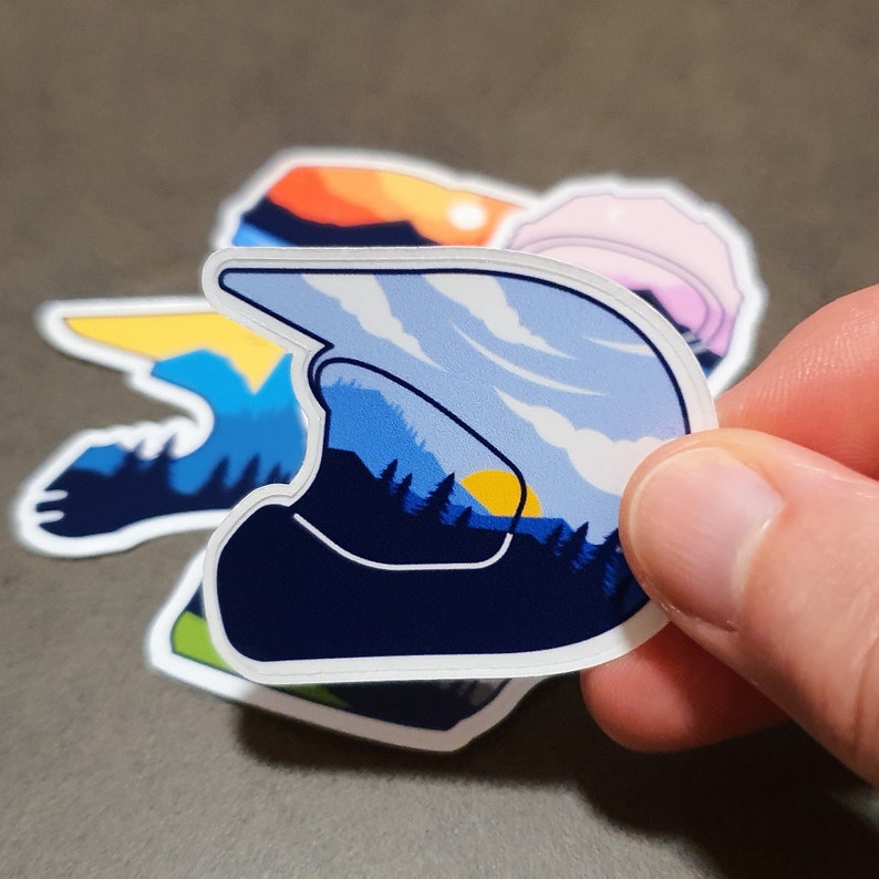 5 MX Motorcycle Helmet Stickers Mini Stickers With Landscape - Etsy