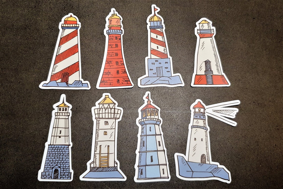 Lighthouse Sticker Pack, 8 Stickers of Light Houses - Etsy