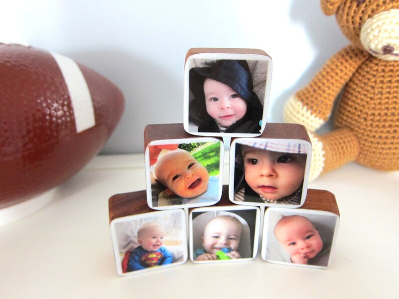 Custom Handmade Pregnancy or Baby Photo Wooden Blocks Perfect for Baby ...
