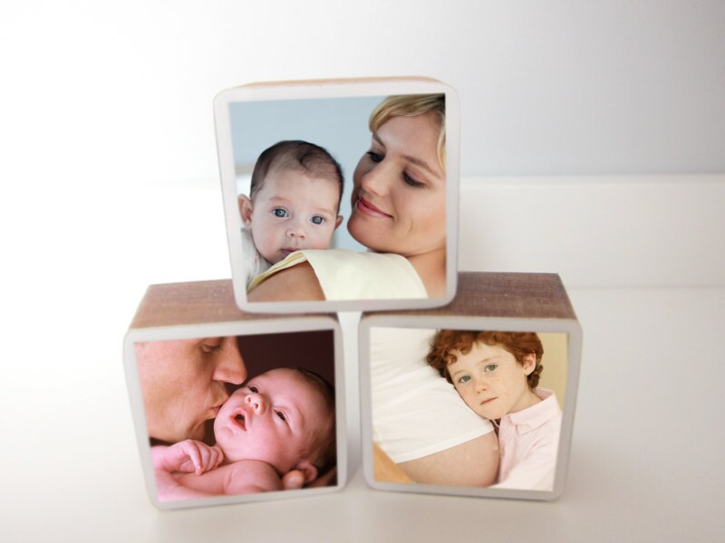 Custom Handmade Baby or Pregnancy Photo Wooden Blocks Perfect for Baby ...