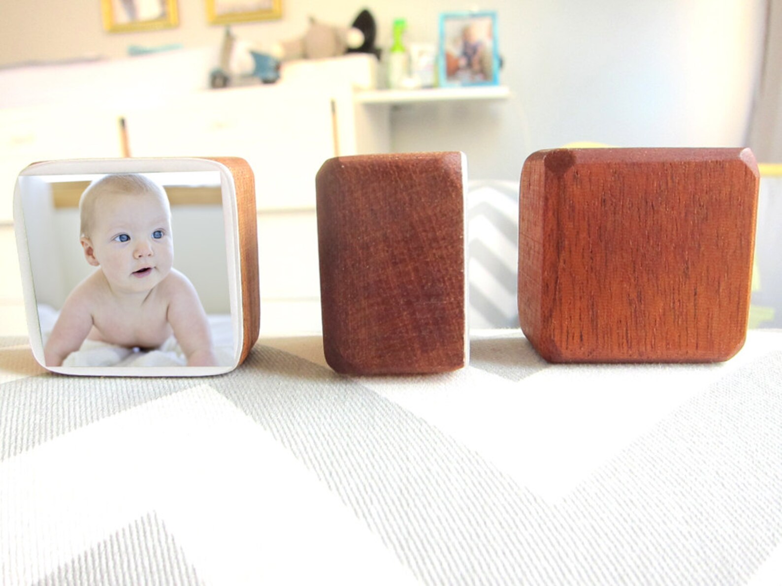Custom Handmade Baby or Pregnancy Photo Wooden Blocks Perfect for Baby ...