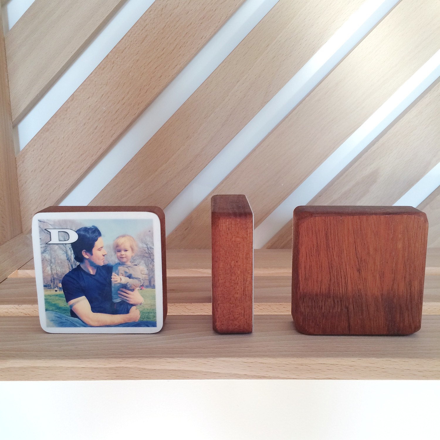 Father’s Day Personalized DAD Photo Wood Blocks, Photo Letter Blocks ...