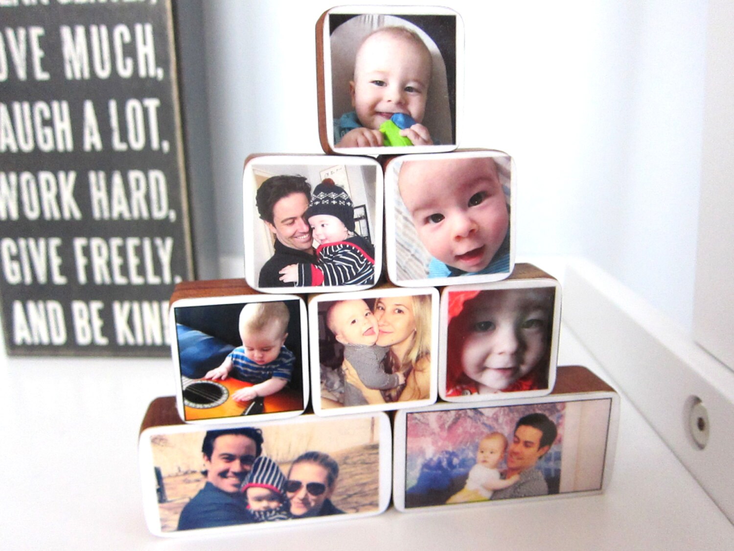 Personalized Baby Photo Wooden Blocks Perfect for Baby Shower Gifts or ...