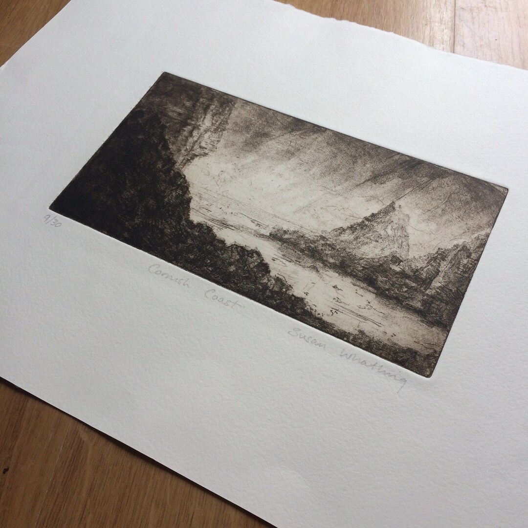 Original, Collectible Seascape Etching, 'cornish Coast' by Susan ...