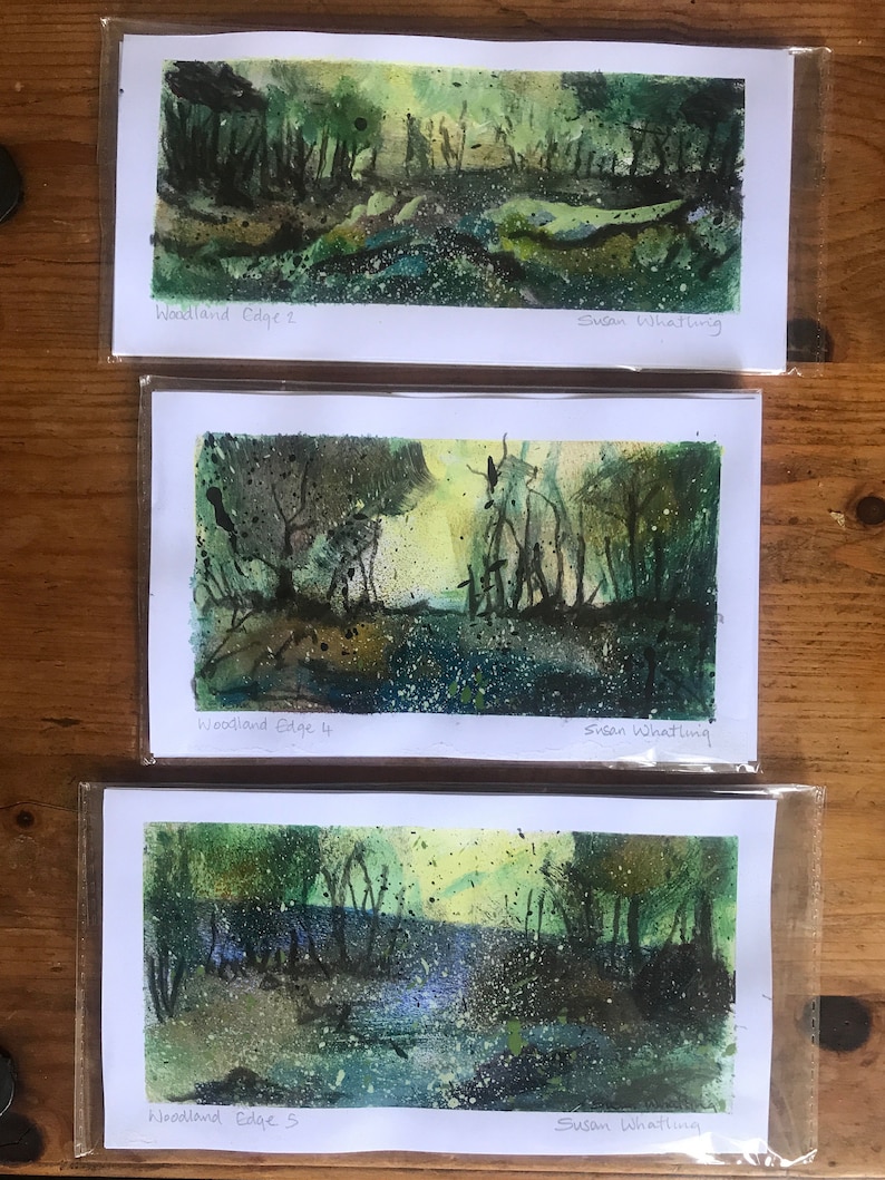 Small Series of Original Acrylic and Charcoal Landscape Sketches ...