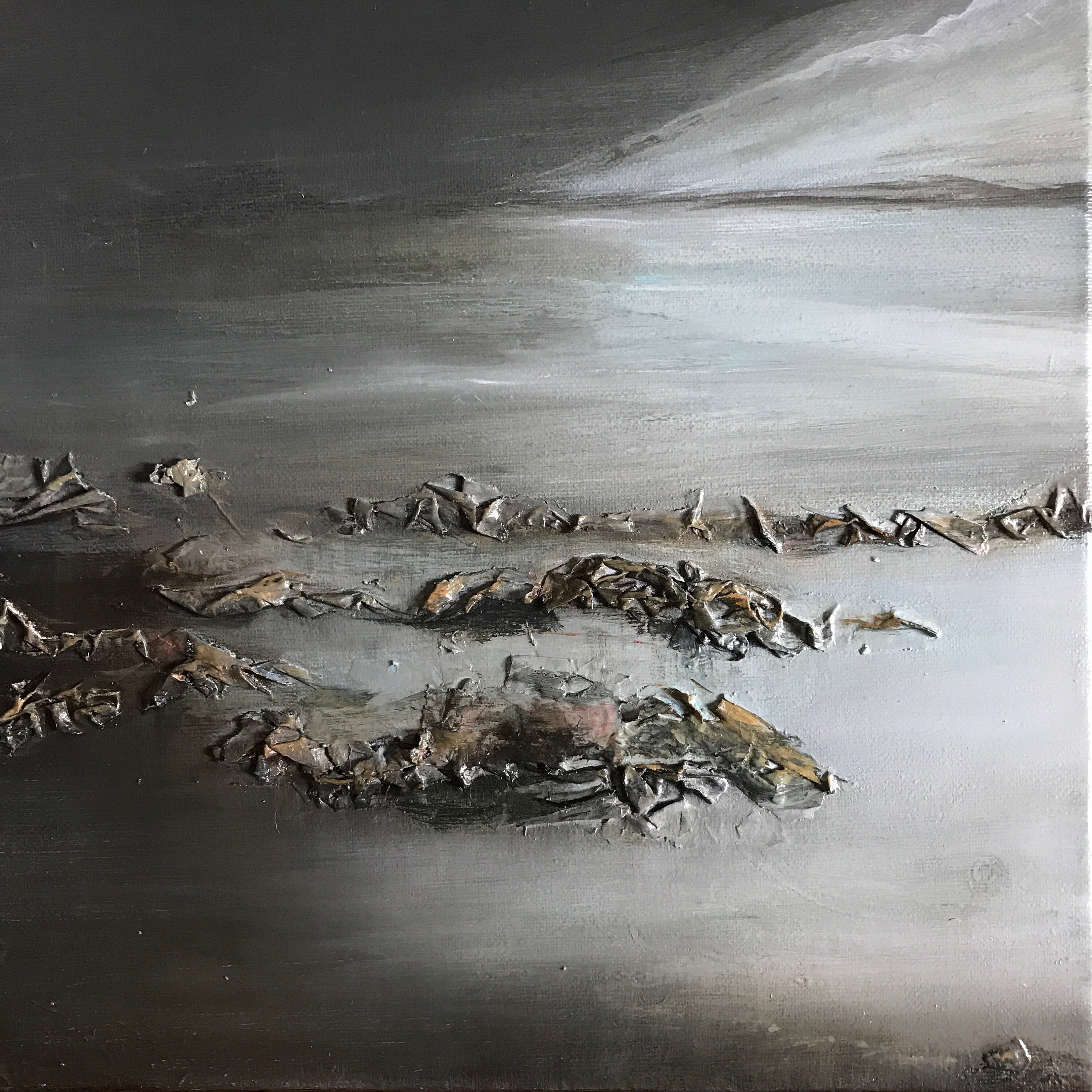 Reducedmixed Media River View Painting, Two Canvases, Original Art for Sale by Susan Whatling ...