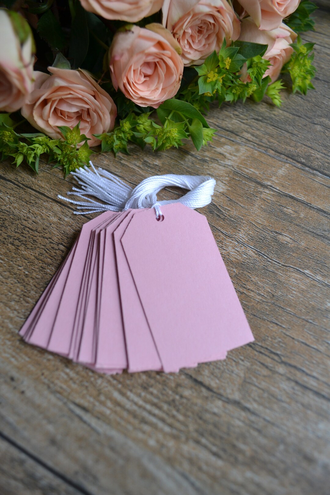 Baby Pink Parcel Tags With String, Light Pink Parcel Tags, Baby Pink ...