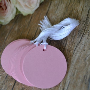 Baby Pink Circle Tags With String, Baby Pink Price Tags, Baby Pink ...