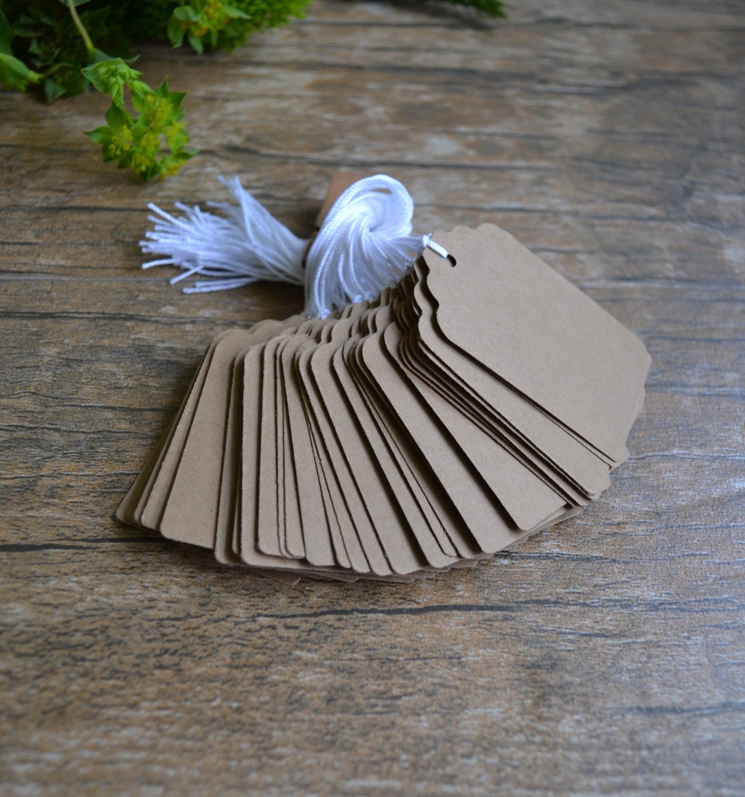 Kraft Scalloped Hang Tags With String, Kraft Bulk Price Tags, Kraft ...