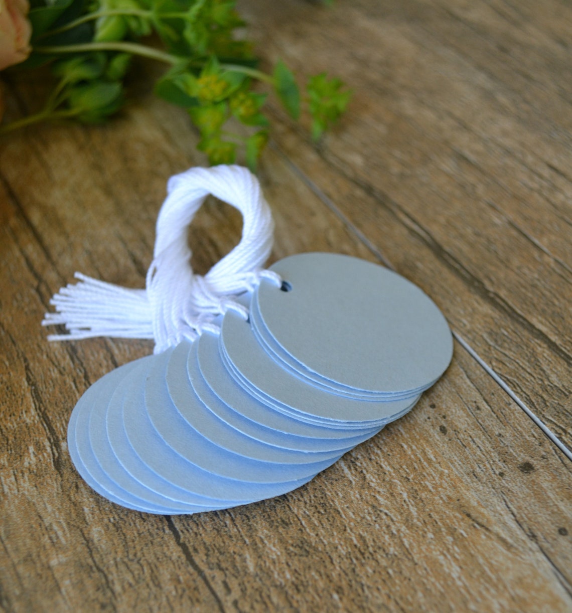 Baby Blue Circle Tags With String, Boy Baby Shower Hang Tags, Baby Blue ...