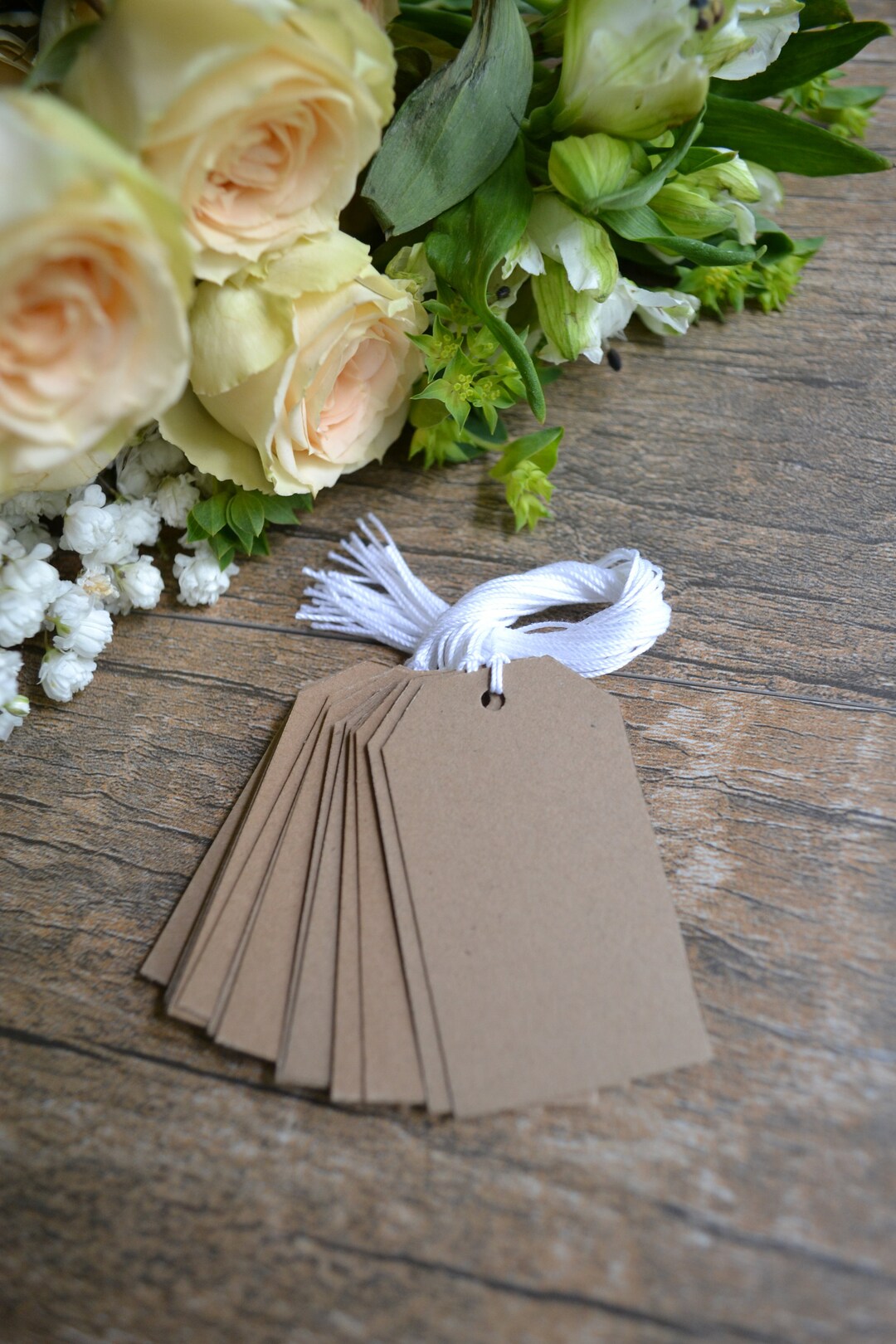 Kraft Parcel Tags With String, Kraft Price Tags, Kraft Parcel Favor ...