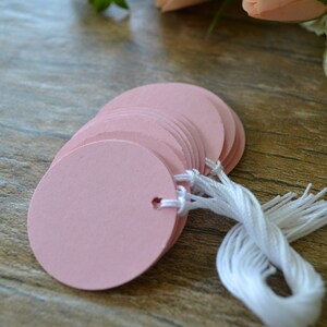 Baby Pink Circle Tags With String, Baby Pink Price Tags, Baby Pink ...
