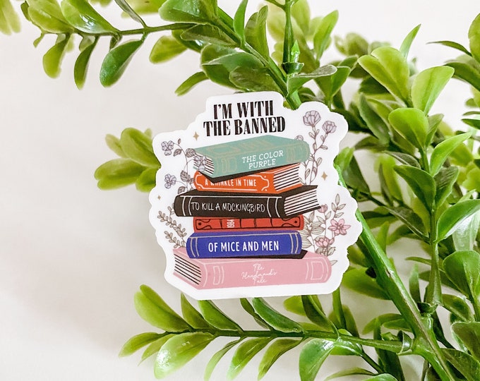 I'm With the Banned Sticker, Banned Books Sticker, Librarian, Water ...