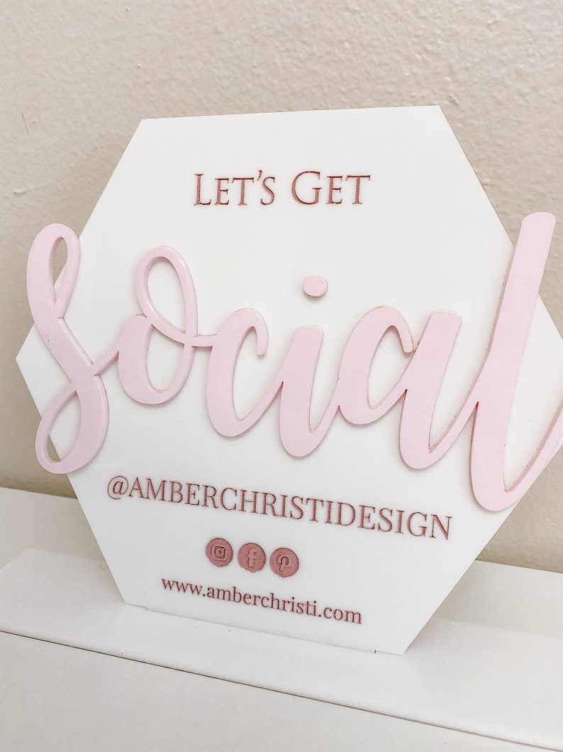 Social Media Sign Lets Be Social Sign Tabletop Sign for - Etsy