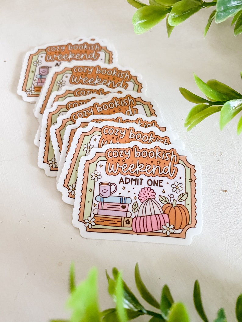 Cozy Bookish Weekend Sticker Bookish Sticker Book Club Sticker Kindle ...