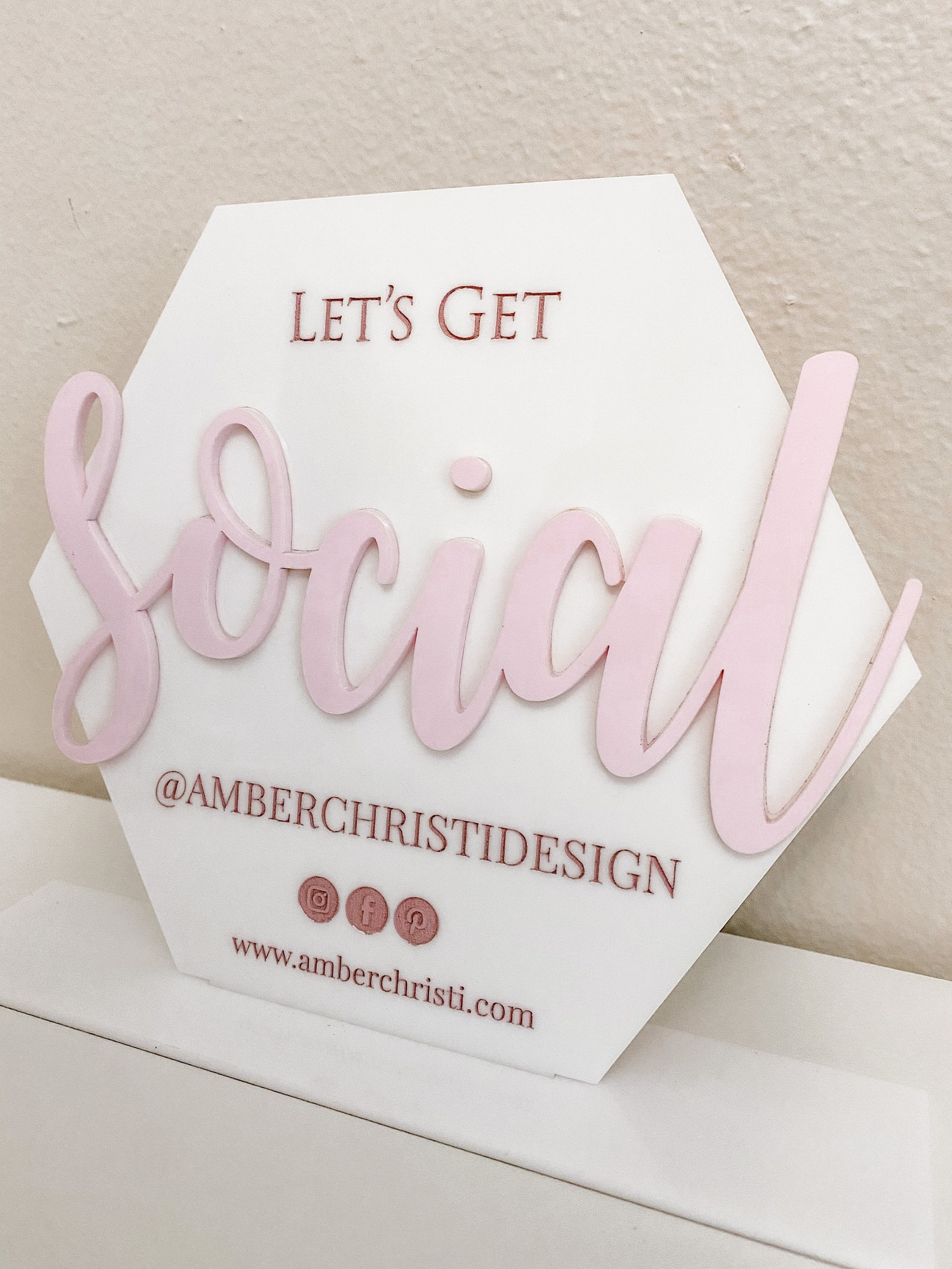 Social Media Sign Lets Be Social Sign Tabletop Sign for - Etsy