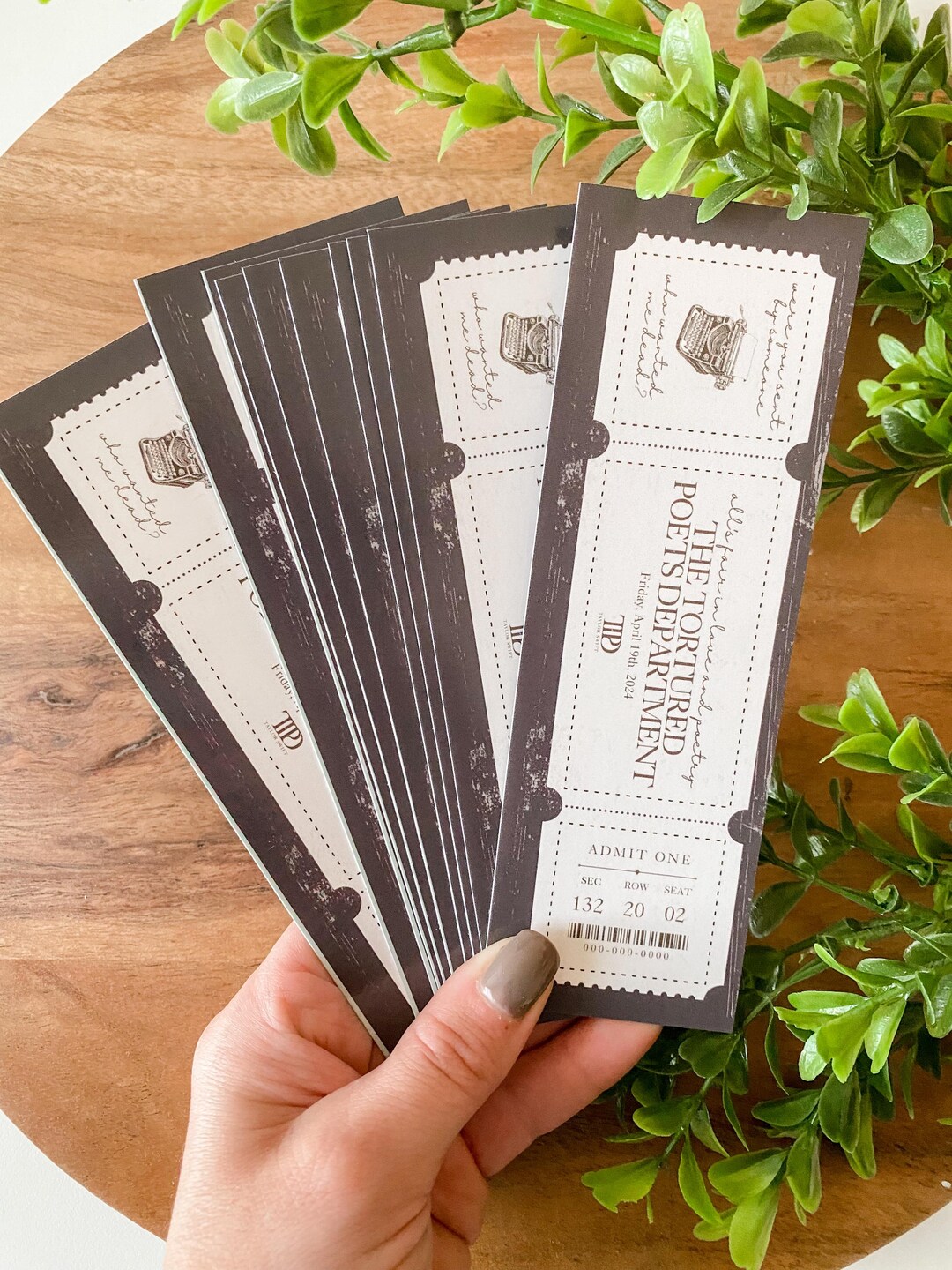 Tortured Poets Bookmark TTPD Book Club Bookmark Book Club Ticket Book ...