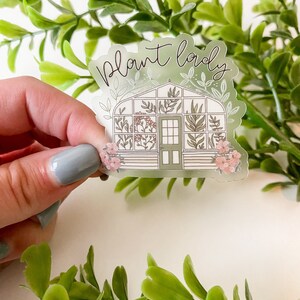 Plant Lady Sticker Clear Greenhouse Sticker Plant Lover Sticker Kindle ...