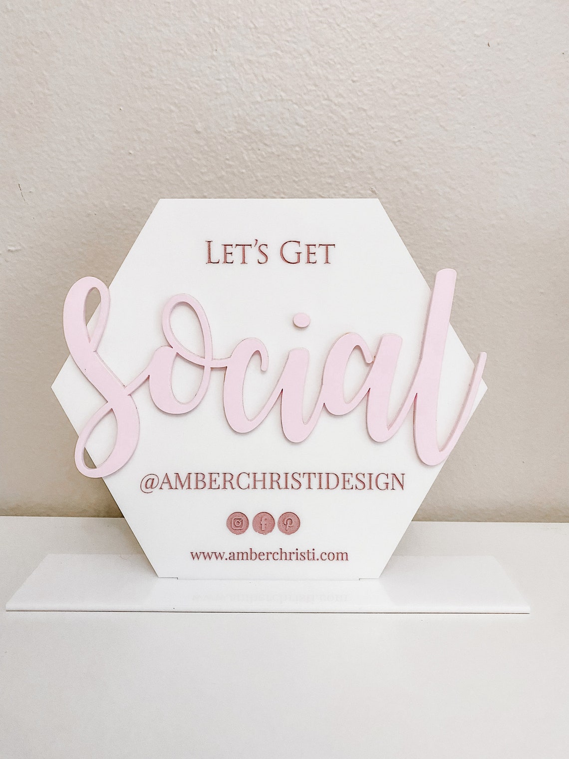 Social Media Sign Lets Be Social Sign Tabletop Sign for - Etsy