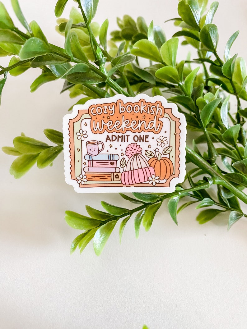 Cozy Bookish Weekend Sticker Bookish Sticker Book Club Sticker Kindle ...