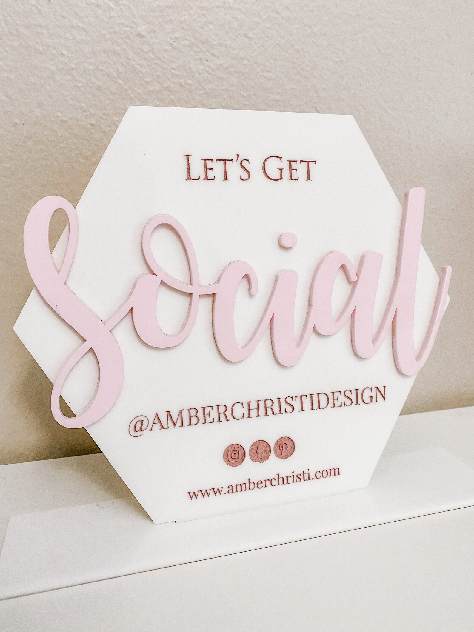 Social Media Sign Lets Be Social Sign Tabletop Sign for - Etsy