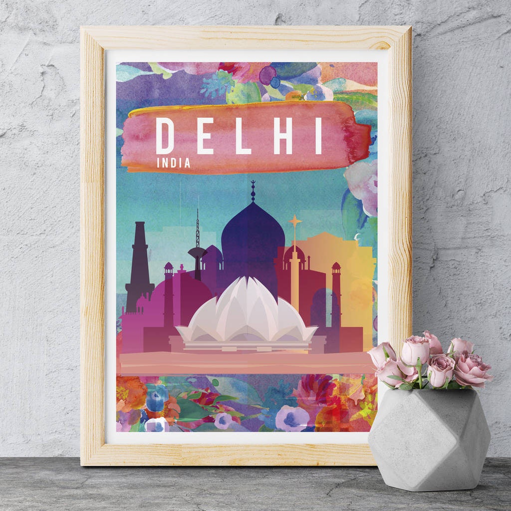 Delhi Delhi Travel Poster Delhi Wall Art Delhi City Poster - Etsy