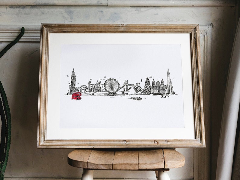 London Skyline, London Cityscape Art Print, London, Office Art, Travel ...
