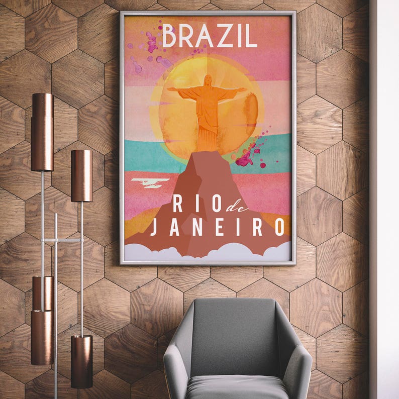 Rio De Janeiro Poster Rio Print Rio De Janeiro Art Print | Etsy UK