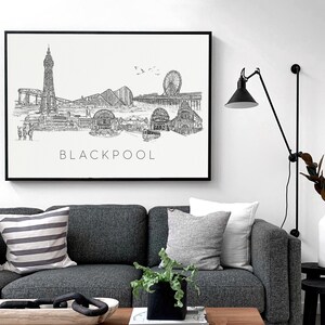 Blackpool Skyline Art Print - Etsy