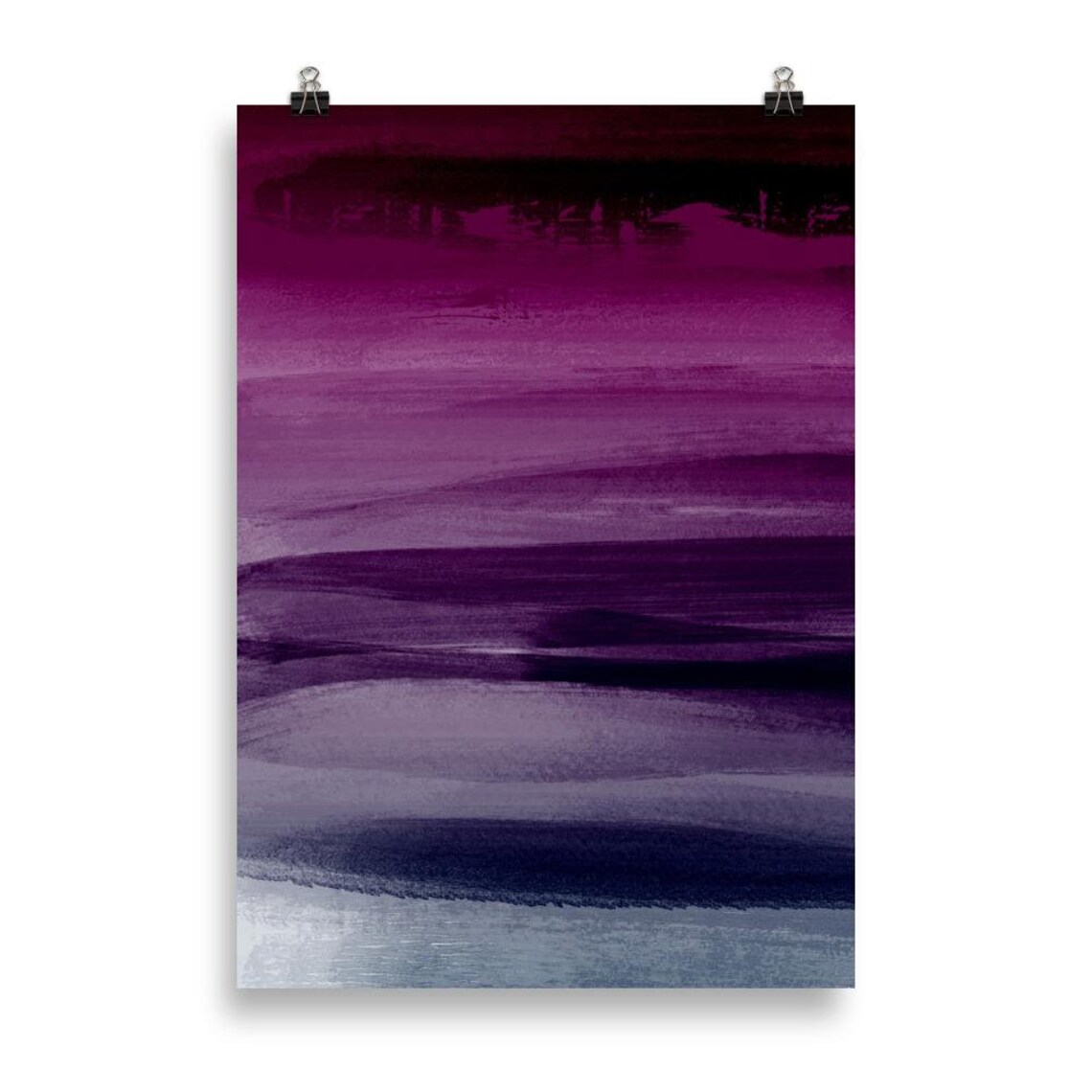 Modern Abstract Art Print in Deep Purple Dark Navy and Plum - Etsy
