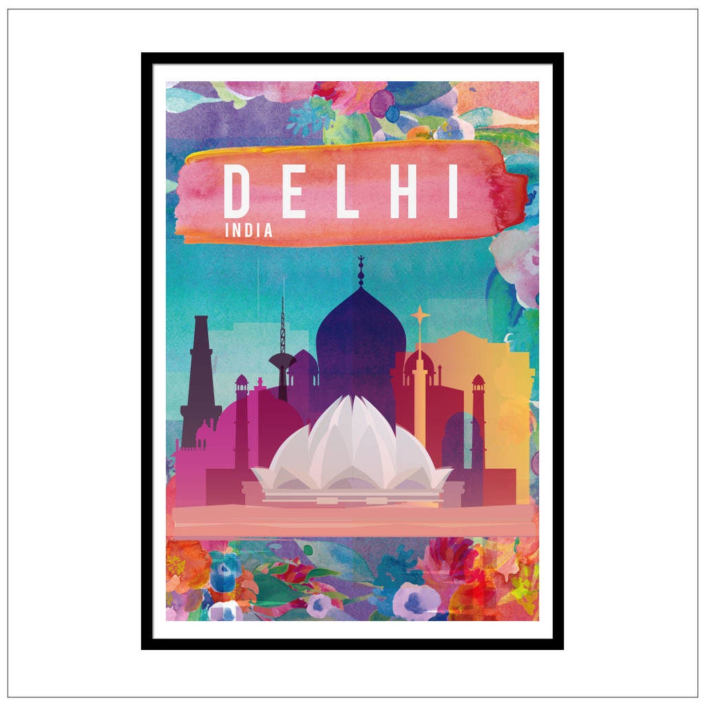 Delhi Delhi Travel Poster Delhi Wall Art Delhi City Poster - Etsy