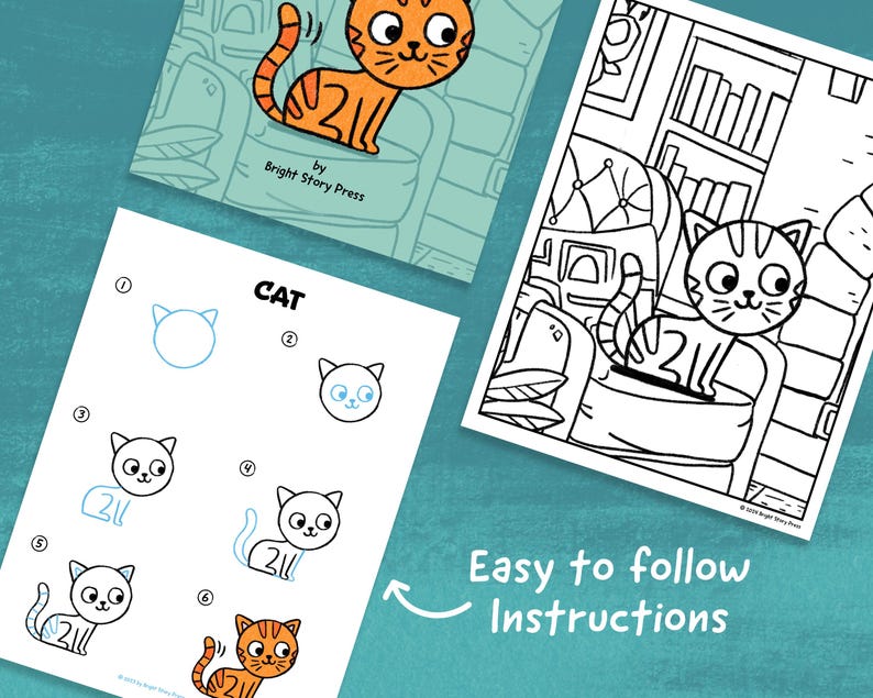 How to Draw a Cat Digital Step-by-step Drawing Guide PDF - Etsy