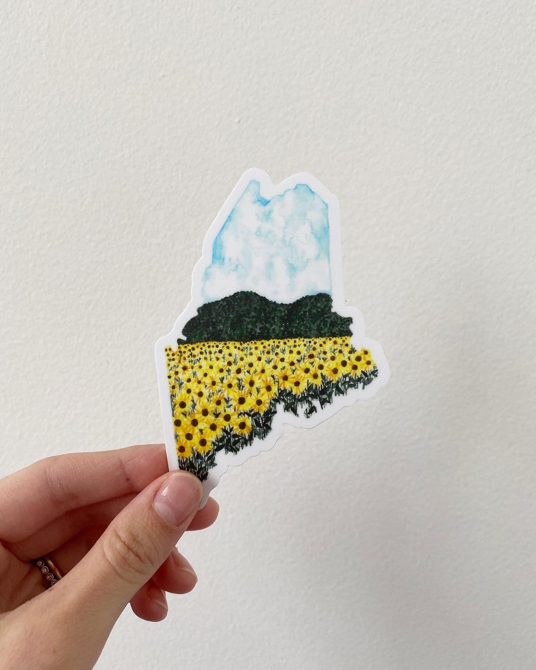 Sunflower Field Maine Vinyl Die Cut Sticker // Maine Decal // - Etsy