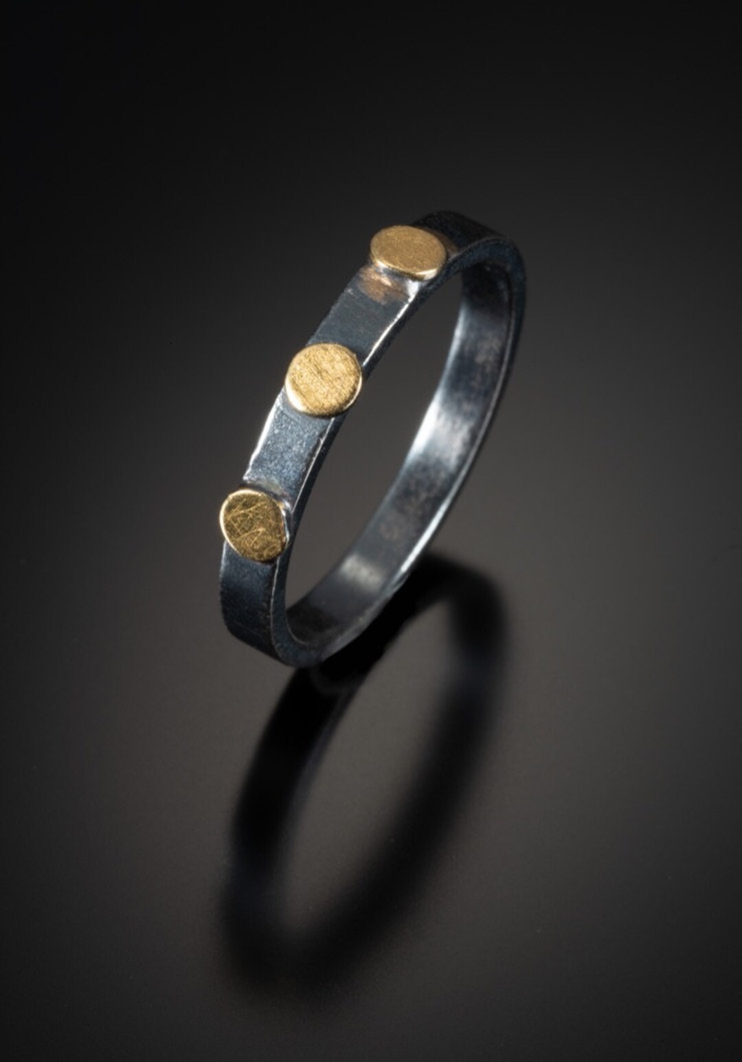 Three Gold Dots Ring - Etsy