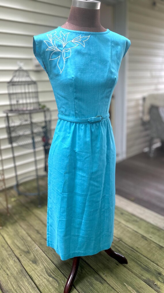 MCM Fitted Linen Dress - Gem