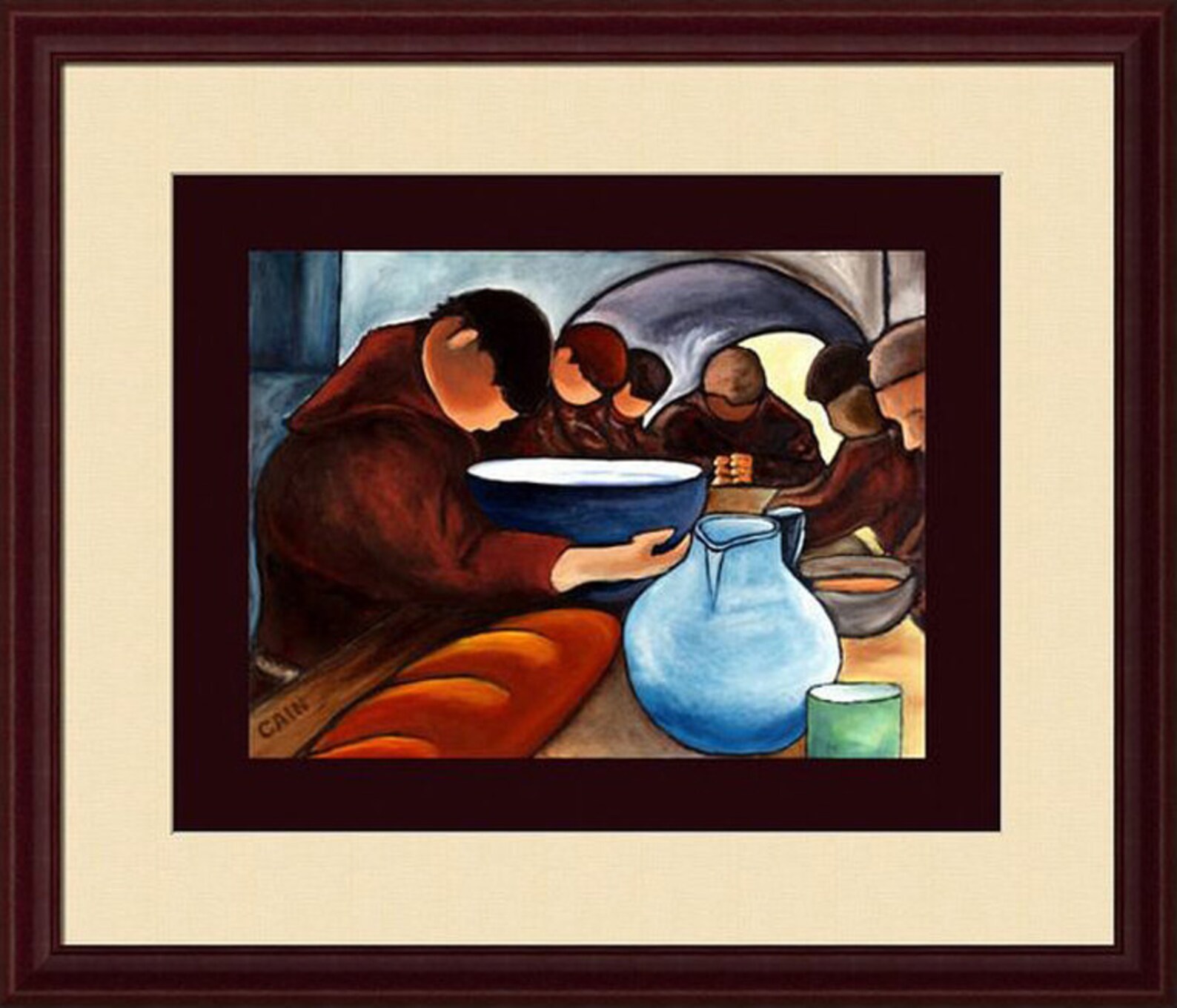 European Monastery Art, Canvas Art, Monks at Prayer, Giclee Art ...