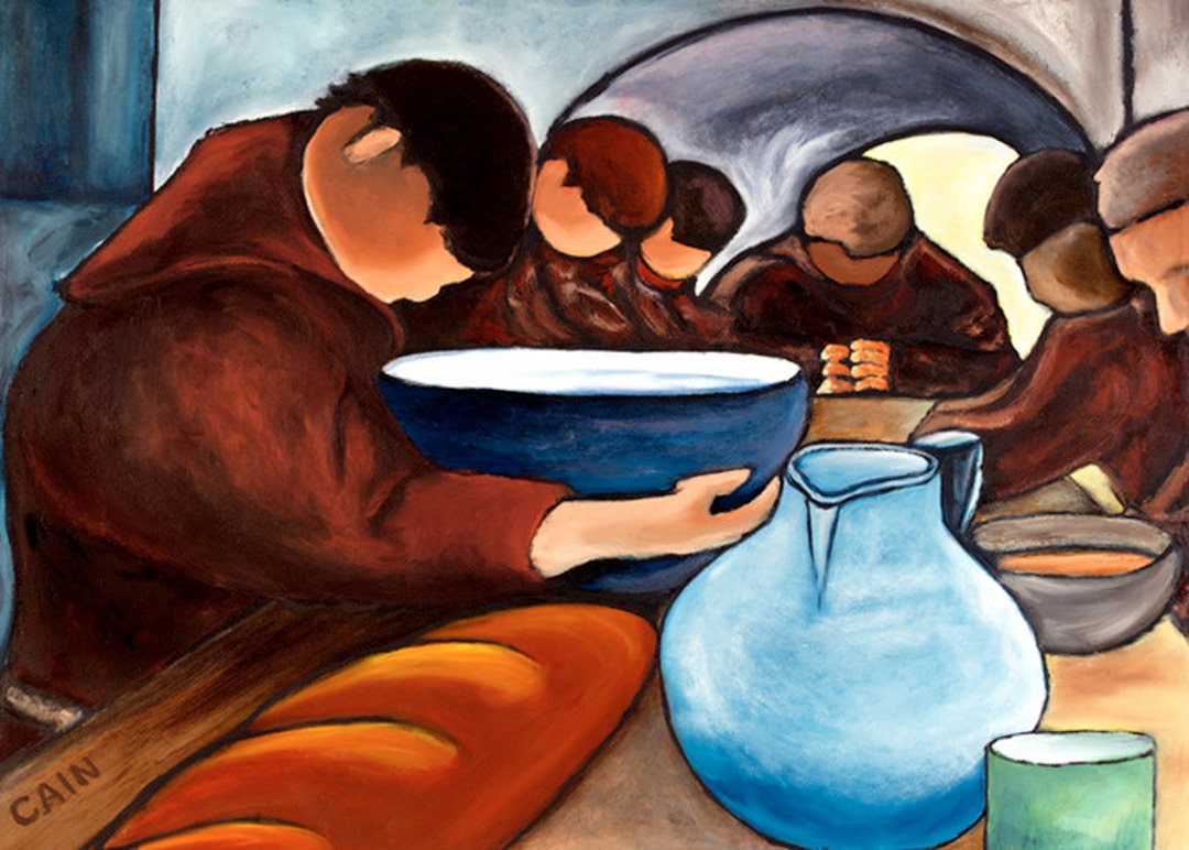 European Monastery Art, Canvas Art, Monks at Prayer, Giclee Art ...