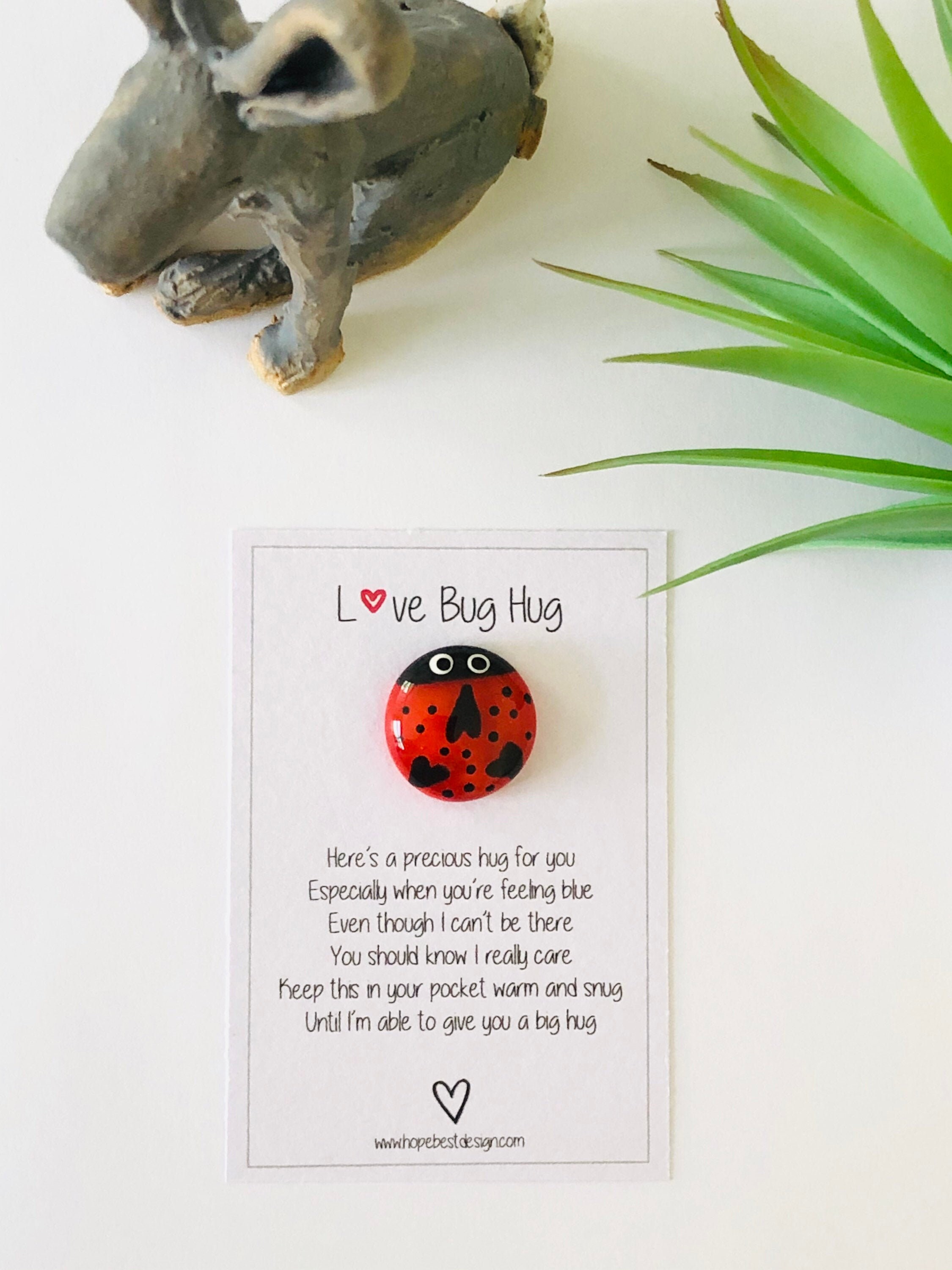 Love Bug Hug Pocket Hug I miss you Virtual Hug Social | Etsy