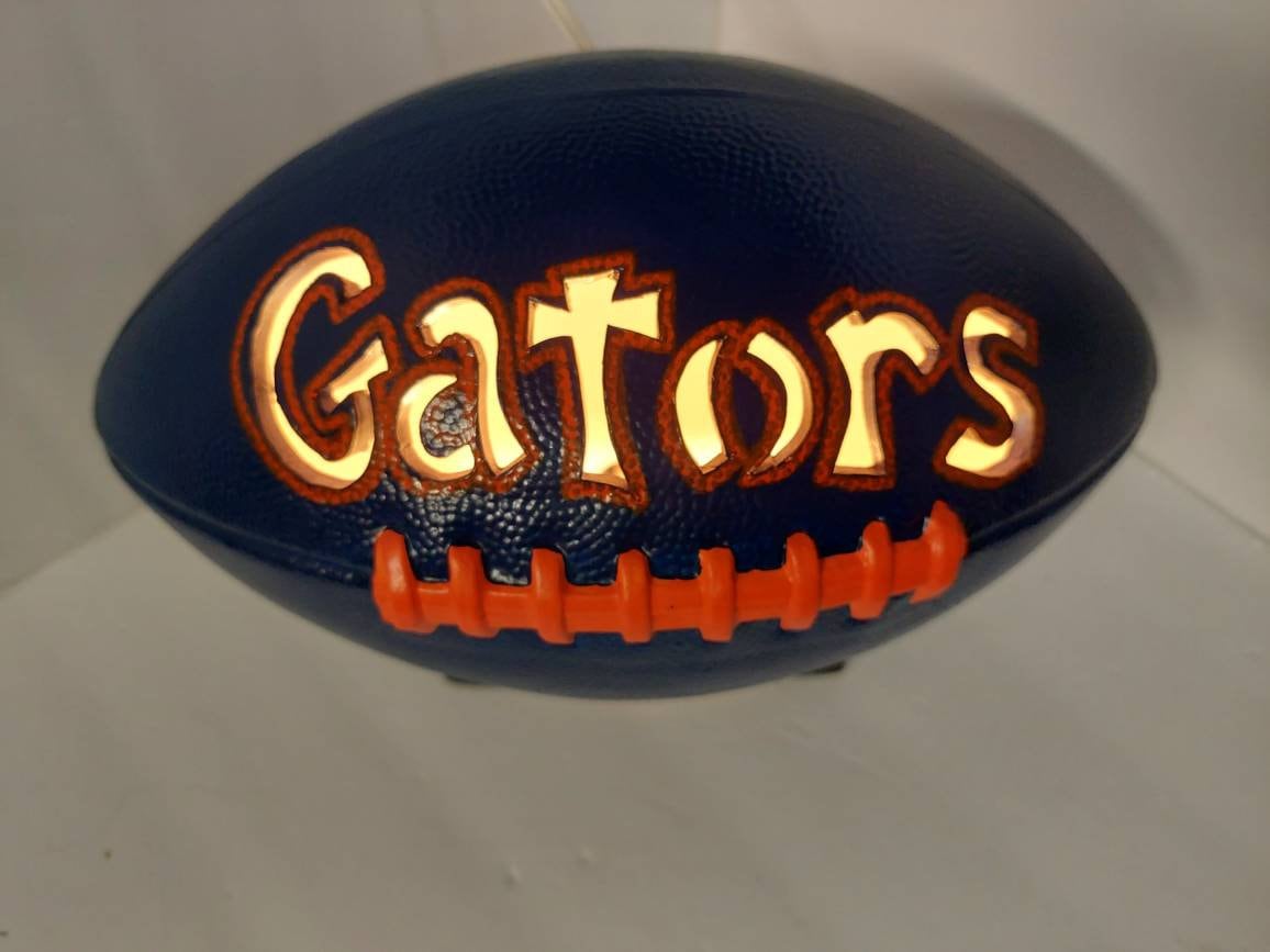 Florida Gators Ceramic Football Lamps. Hand Painted, Light Included ...