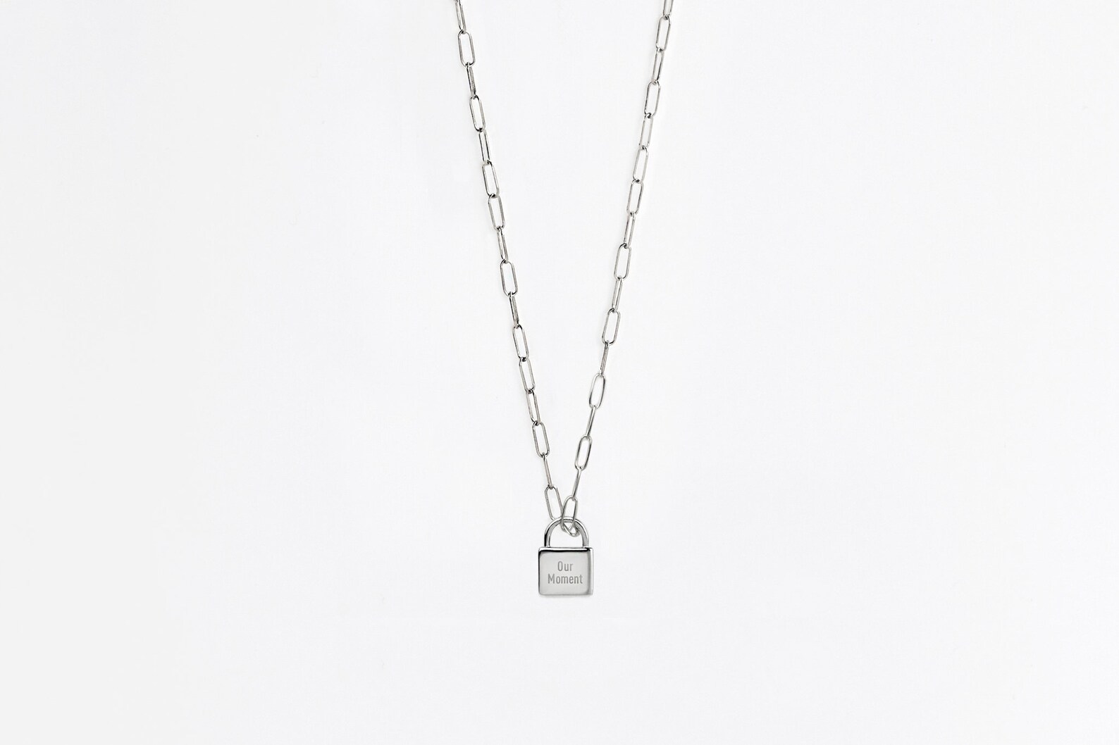 Little Silver Lock Link Chain Necklace Sterling Silver - Etsy